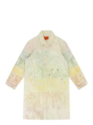 WHO DECIDES WAR BY EV BRAVADO Embroidered Trench Coat - Neutrals