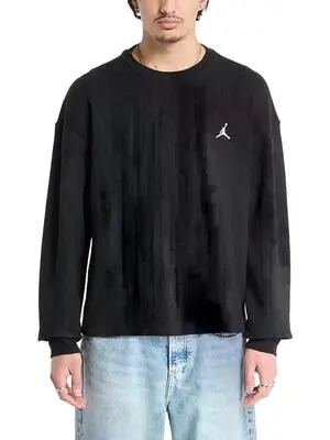 JORDAN Waffle-knit Long-sleeved Sweatshirt - Black