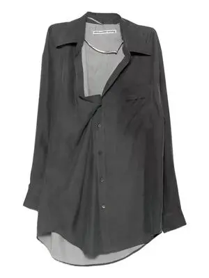 Alexander Wang Off-shoulder Mini Shirt Dress - Grey
