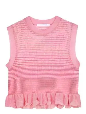 Cecilie Bahnsen Fringed-hem Sleeveless Top - Pink