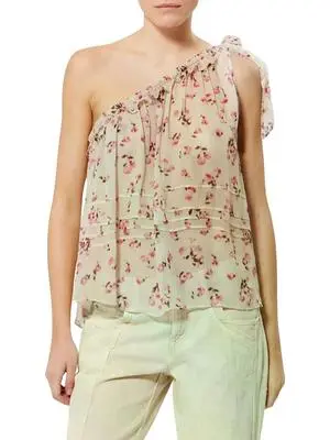 MARANT ETOILE Loeva Floral-pattern One-shoulder Blouse
