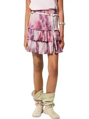 MARANT ETOILE Naomi Ruffled Mini Skirt - Pink