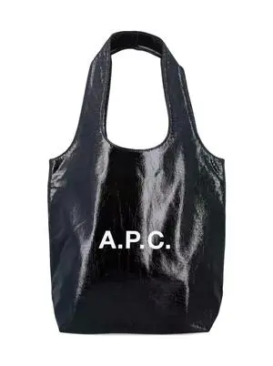 A.p.c. Ninon Logo Print Tote - Black