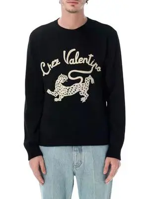 Valentino Garavani Graphic Crew Neck Sweater - Black