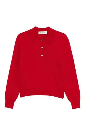 RÓHE Button Polo Shirt - Red