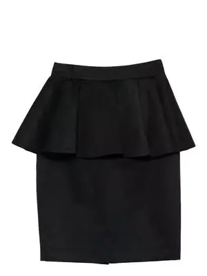 Françoise Peplum Short Skirt - Black