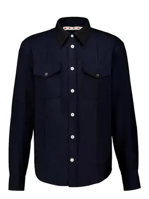 Marni Long-sleeve Chest-pocket Shirt - Blue