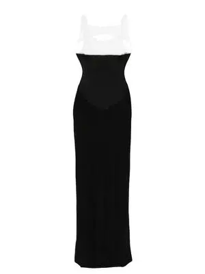 AYA MUSE Semi-sheer Maxi Dress - Black