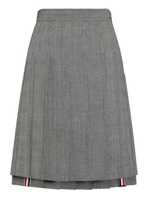 Thom Browne Houndstooth Pleated Midi Skirt - Grey