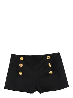 Françoise Button-embellished High-rise Shorts - Black