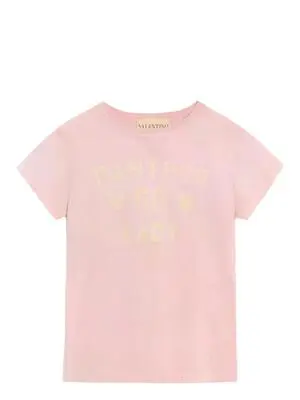 Valentino Garavani Printed Cotton T-shirt - Pink
