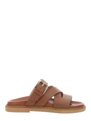 POLLINI Buckle-strap Flat Sandals - Brown