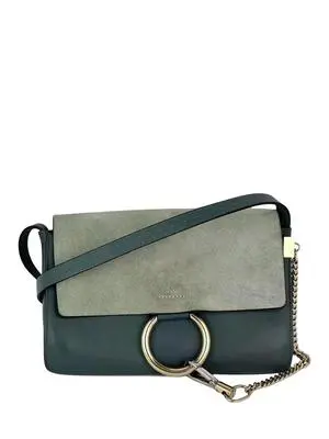 Chloé Faye Chain-Strap Leather Cross Body Bag Green