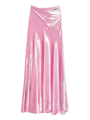 Rabanne Velvet Brooch Long Skirt - Pink
