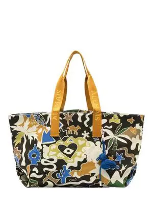 ALEMAIS Printed Beach Bag - Black