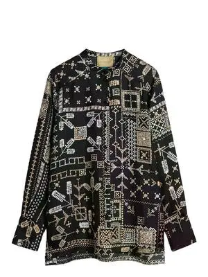 Momoni Patterned Shirt - Black