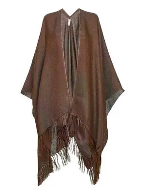 Brunello Cucinelli Fringed-hem Poncho - Brown