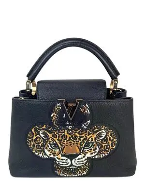 LOUIS VUITTON Capucines Bb Trapped Leopard Tote Bag - Black