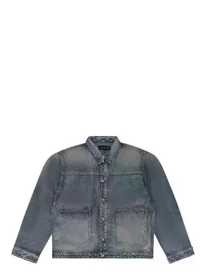 WHO DECIDES WAR BY EV BRAVADO Waxed Denim Trucker Jacket - Blue