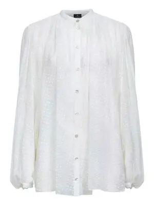 Etro Gathered Long-sleeved Shirt - White