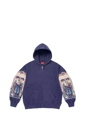 Supreme Graphic Print Zip-up Hoodie - Purple