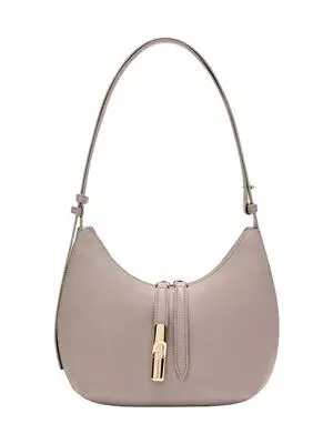 Furla Goccia Pebbled-leather Curved Shoulder Bag - Grey