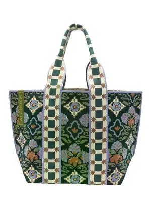 ALEMAIS Floral-patterned Cece Tote Bag - Green