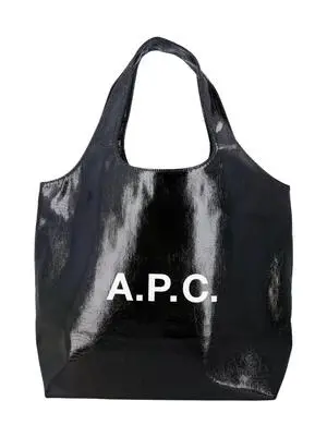 A.p.c. Ninon Logo Print Tote Bag - Black