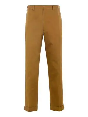 J.PRESS Turn-up Chino Trousers - Brown