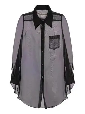 Comme Des Garçons Organza Pocket Shirt - Black