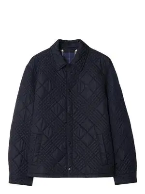 Burberry Micro Check-stitch Ramsey Jacket - Silhouette Blue