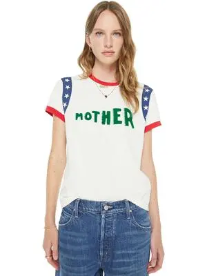 MOTHER Boxy T-shirt With Star Detail - Red