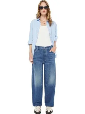 MOTHER The Delinquent Button Ankle Run With It Jeans - Blue