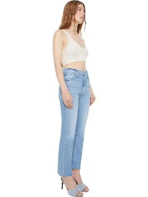 MOTHER The Hustler Ankle Fray Jeans - Blue
