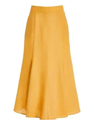 Gabriela Hearst Tate Midi Skirt - Fluorescent Orange