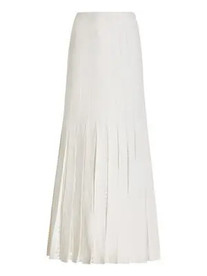 Gabriela Hearst Debutante Knit Pleated Maxi Skirt - Ivory