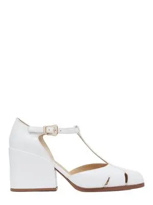 Gabriela Hearst Evita Leather T-strap Heel - Pearlized White