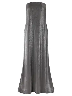 TWP Strapless Crepon Gown - Gray