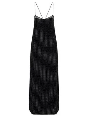 TOM FORD Open-back Lace-trimmed Polka-dot Maxi Dress - Black