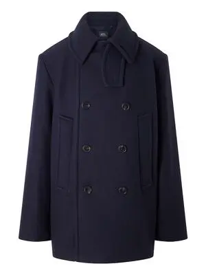 Alexander McQueen Andy Double-Breasted Wool-Blend Coat Navy