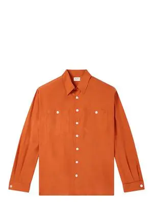 Saint Laurent Silk-habotai Shirt - Orange
