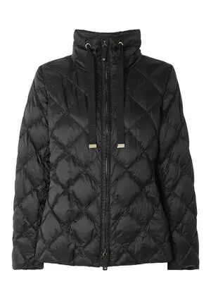 Max Mara Cube Belted Padded Quilted Shell Down Jacket - Black