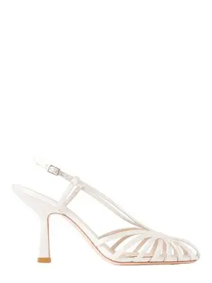LOEFFLER RANDALL Alexandra Satin Sandals - Cream