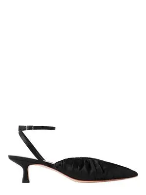 LOEFFLER RANDALL Rio Ruched Satin Pumps - Black