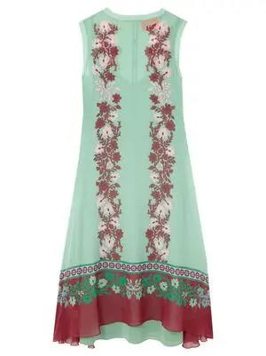 La DoubleJ Maria Printed Silk Midi Dress - Green