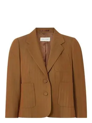Dries Van Noten Cropped Striped Wool-blend Twill Blazer - Brown