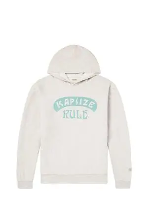 Kapital Printed Wool-Blend Jersey Hoodie Ecru