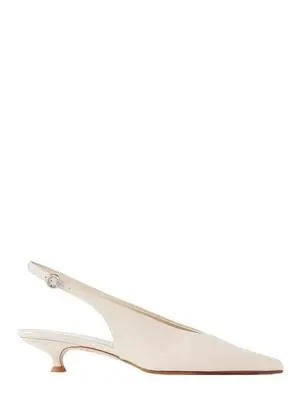 AeydĒ Camila Leather Slingback Pumps - Cream