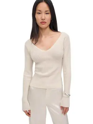 REFORMATION Shania Cashmere Sweater - Ivory