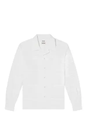 BODE Chamomile Camp-collar Logo-embroidered Cotton-poplin Shirt - White